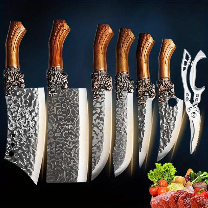 1-7 forged kitchen knife sheath, faucet-shaped handle, suitable for me ...